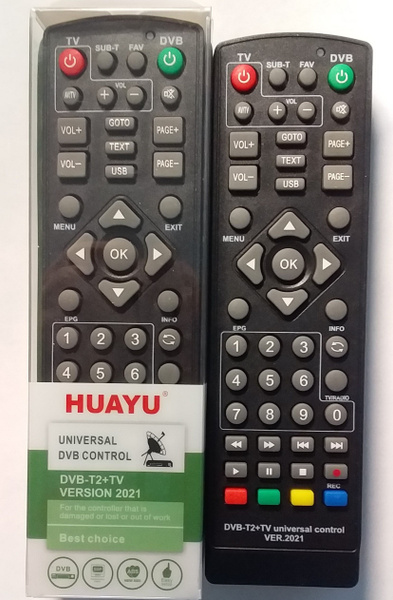 Пульт ДУ HUAYU Универсальный для цифровых ресиверов и телевизоров 2в1 DVB-T2+TV ver. 2021 ...