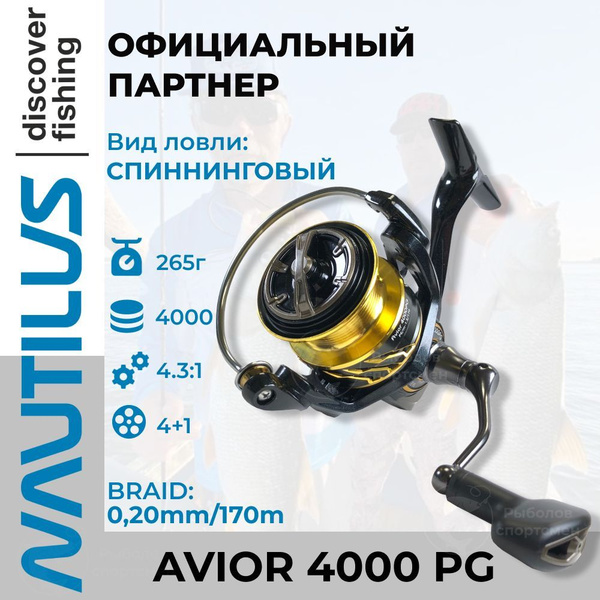 Катушка Nautilus Avior_серый металлик_золотой_черный, Безынерционная ...