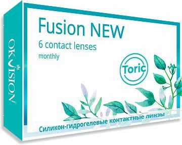Астигматические линзы OKVision Fusion NEW Toric 6 линз SPH -4.00 Cyl -2 ...