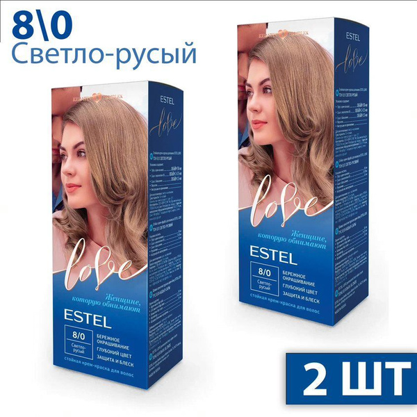 Estel Стойкая крем-краска для волос Estel Love тон 8/0 Светло-русый EL8/0 2 шт - купить с ...