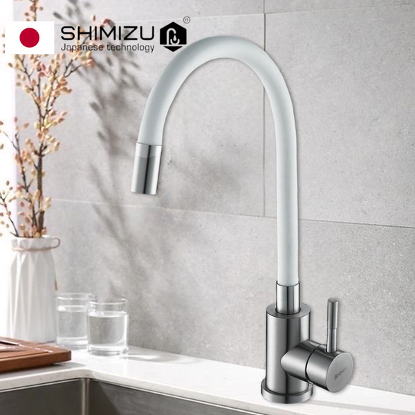 Cмеситель для кухни SHIMIZU с гибким изливом, белый - купить с ...