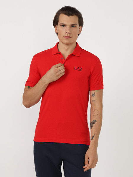 Поло EA7, размер 48, 50, цвет красный, 95% хлопок, 5% эластан - купить по выгодной цене в ...