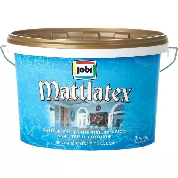 Краска латексная влагостойкая JOBI MattLatex матовая белая (2,5л ...