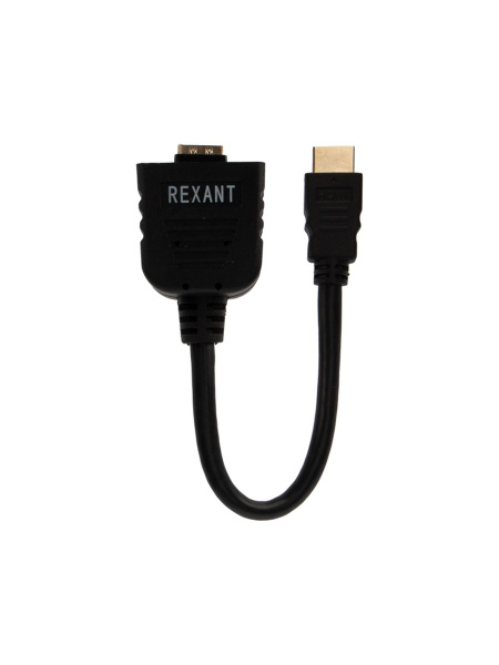 Переходник штекер HDMI - 2 гнезда HDMI с проводом, черный REXANT купить на OZON по низкой цене ...