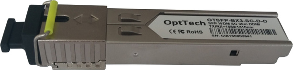 Трансивер модуль SFP, WDM, TX/RX 1550/1310nm, SC, 3km, DDMI, арт. OTSFP ...