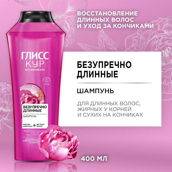 Gliss Kur Безупречно длинные, Шампунь, для длинных волос, жирных у ...