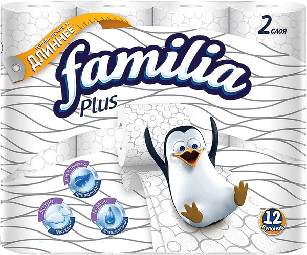 Туалетная бумага Familia Plus 12 рулонов 2 слоя х2шт - купить с ...