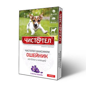 Чистотел ошейник МАКСИМУМ от блох и клещей для собак, 65см ФИОЛЕТОВЫЙ ...