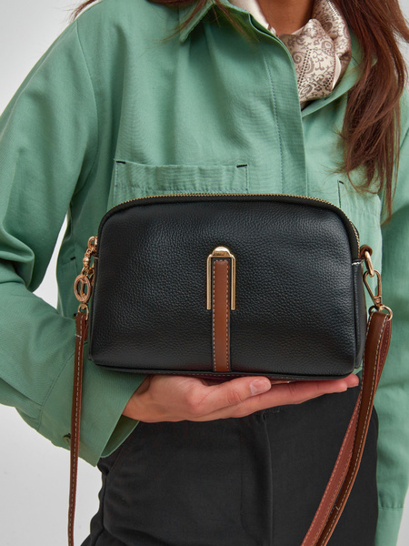 Женская черная сумка через плечо ALIN AKCENT маленькая кросс-боди - купить с доставкой по ...