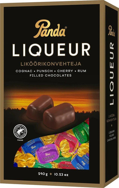 МЯТАЯ УПАКОВКА! Шоколадные конфеты Panda liqueur ассорти с коньяком ...