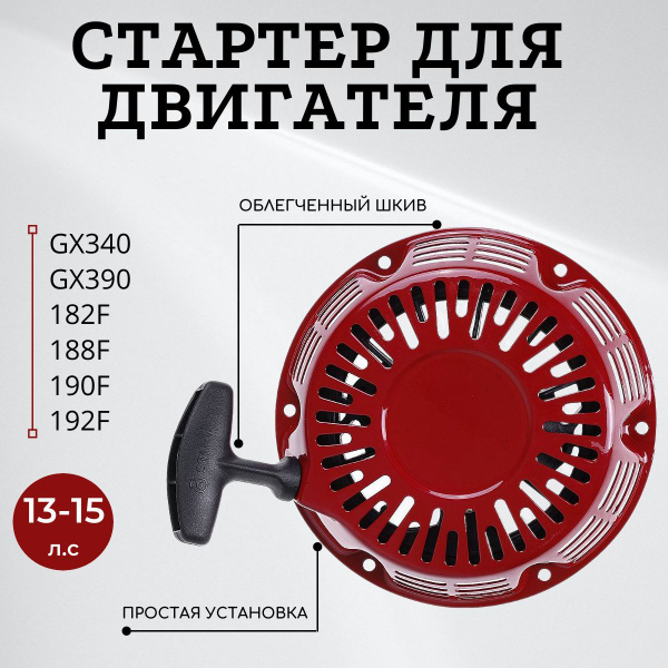Стартер двигателя для мотоблока, культиватора, мотопомпы, генератора ...