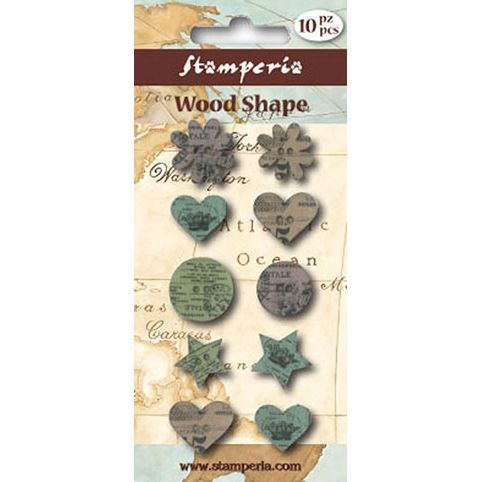Декоративные элементы STAMPERIA "Wood Shape", Цветы, 10 шт - купить с ...