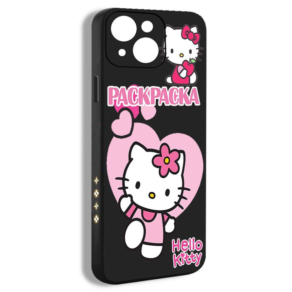 Чехол на iPhone 14 hello kitty милый Хеллоу Китти кот розовый Санрио ...