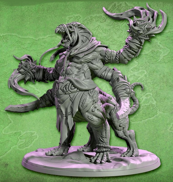 Hell Pit Abomination Большая крыса 100мм (Skaven, Rat, Мышь) миниатюра ...