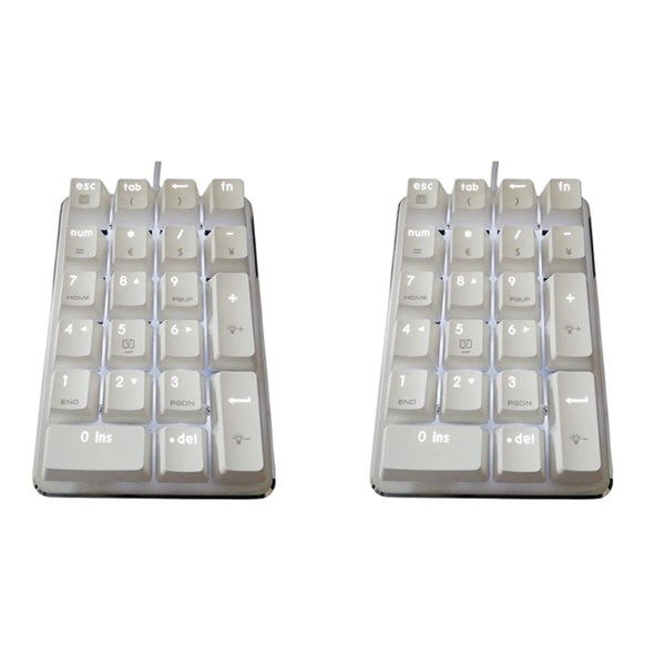 2X 21 клавиша с белой подсветкой, механическая цифровая клавиатура ...