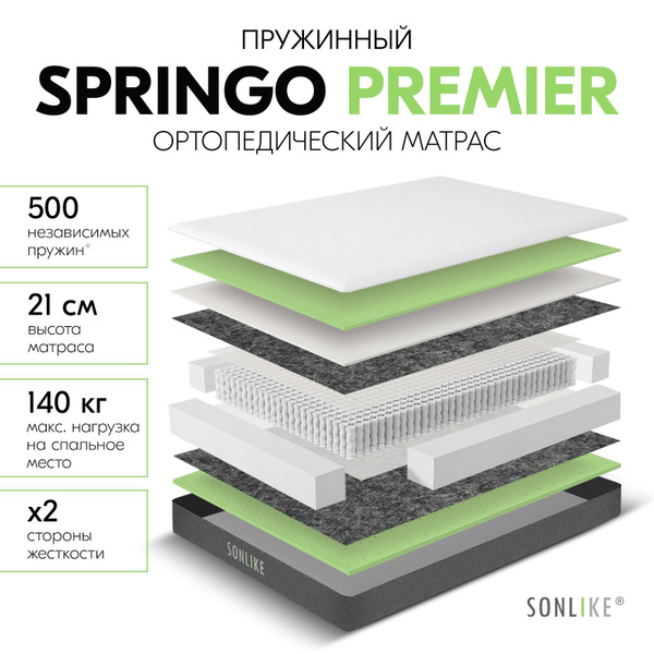 Матрас Sonlike springo_premier, Независимые пружины, 160 - купить по ...