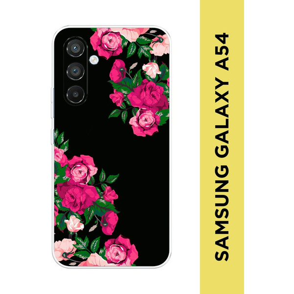 Силиконовый чехол на Samsung Galaxy A54 5G / Самсунг А 54 "Розы фуксия ...