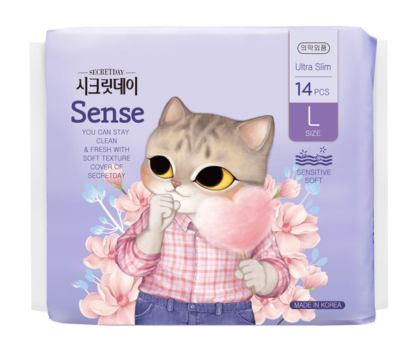 SECRETDAY Прокладки дышащие хлопковые Secretday Sense, 14 шт, 29 см ...