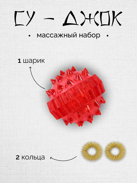 Набор массажных шариков с шипами разного цвета / Су джок шарики и ...