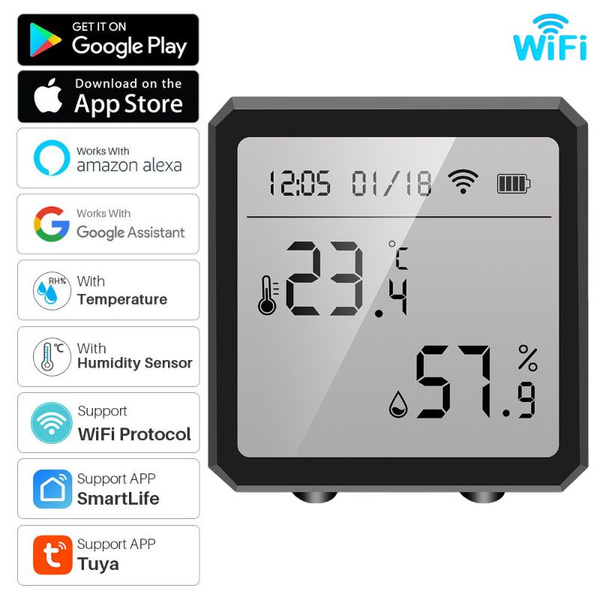 Датчик температуры и влажности Tuya Wi-Fi LMT01 SmarSecur для умного ...