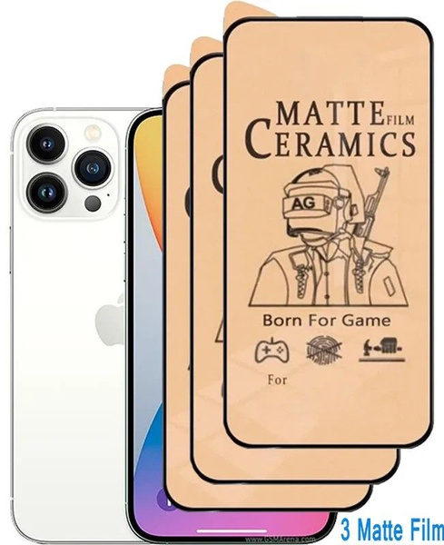 Комплект 3 шт: МАТОВОЕ Защитное стекло на Айфон 13 Pro, iPhone 13 ...