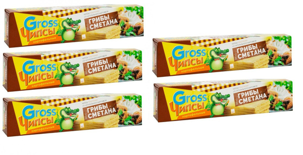GROSS Чипсы грибы + сметана 40гр/5 пачек - купить с доставкой по ...
