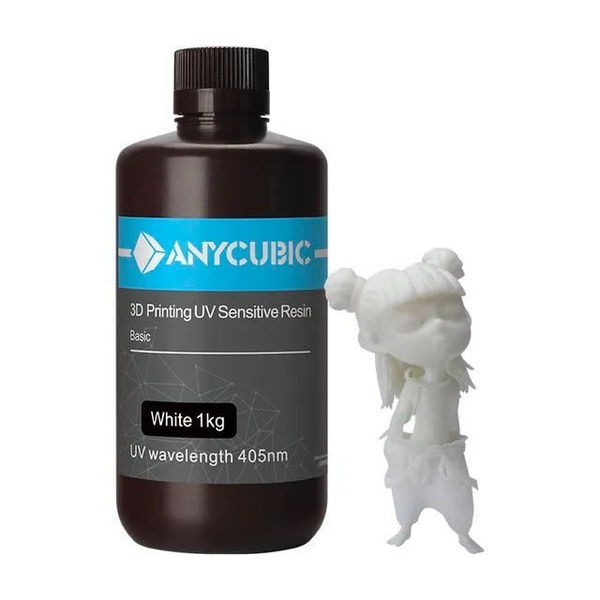 Фотополимерная смола Anycubic Basic UV Resin 1 кг. (цвет: белый ...