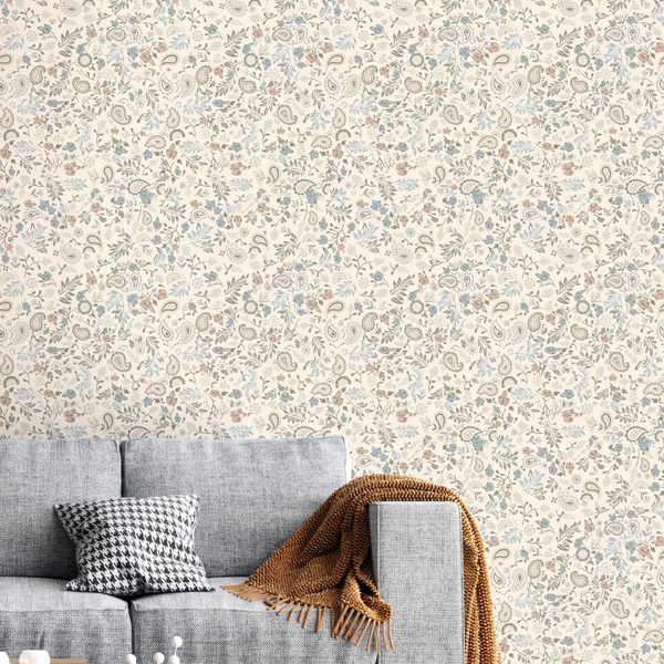 Кремовые обои с серыми турецкими огурцами decoracion 7191406 - купить ...