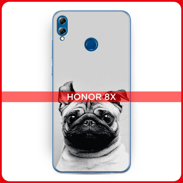 Силиконовый чехол на Honor 8X / Хонор 8Х Ушастый мопс - купить с ...