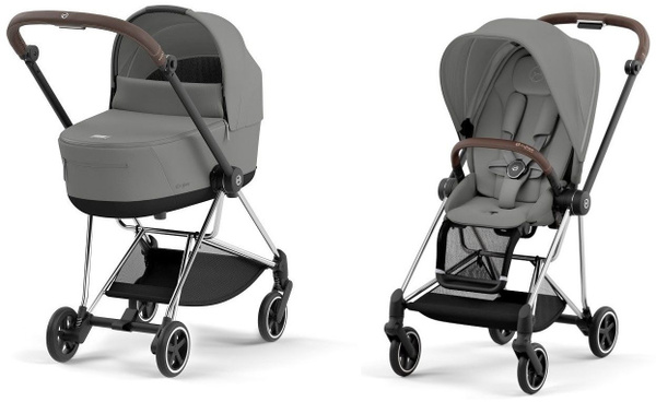 Коляска универсальная 2 в 1 Cybex MIOS III Mirage Grey на раме Chrome ...