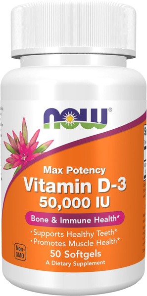 NOW Vitamin D3 50000 IU 50 softgels (витамин Д3 50.000) купить на OZON ...