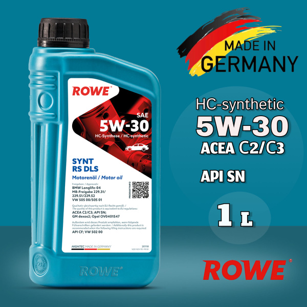 Масло моторное ROWE 5W-30 Синтетическое - купить в интернет-магазине ...