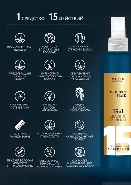 Ollin Professional Крем-спрей несмываемый 15 в 1 250 мл - купить с ...