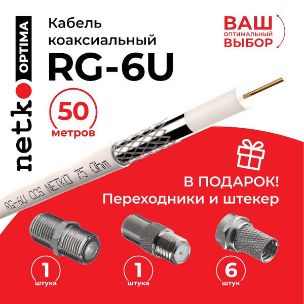 Кабель Разъем для антенны Tv F Netko коаксиальный кабель купить по низкой цене в интернет