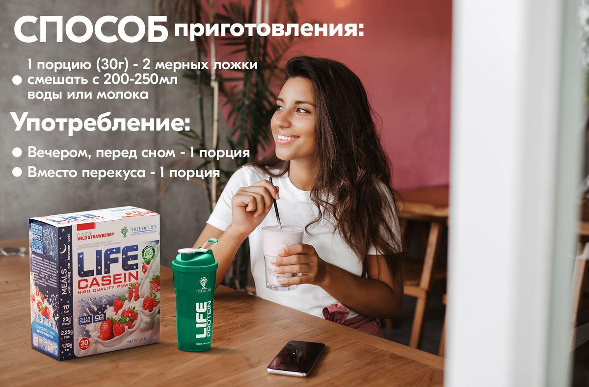 Мультикомпонентный протеин казеиновый коктейль Life Casein 4Lb, казеин ...
