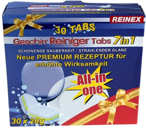 REINEX Средство для посудомоечных машин Geschirr-Reining Tabs 7в1, 30 ...