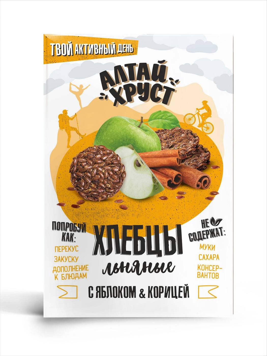Льняные хлебцы Алтэя с яблоком и корицей, 100 г — купить в интернет ...