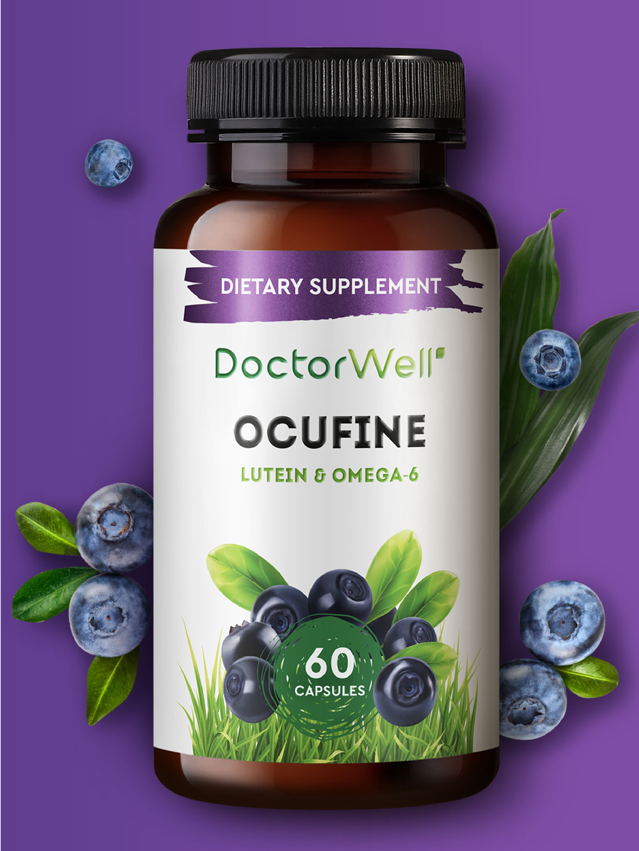 DoctorWell Витамины для глаз с лютеином и черникой Ocufine, витамины ...