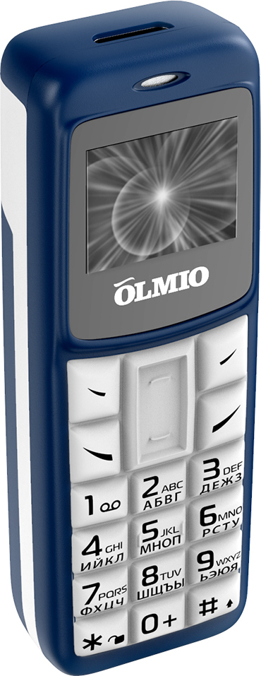 Мобильный телефон Olmio Мини телефон-гарнитура A02, белый, синий ...