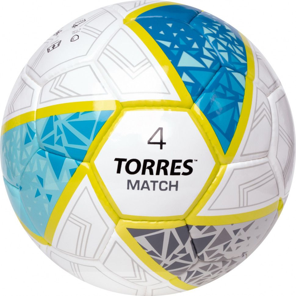 Футбольный мяч TORRES Match, 4 размер, белый, серый купить по выгодной ...