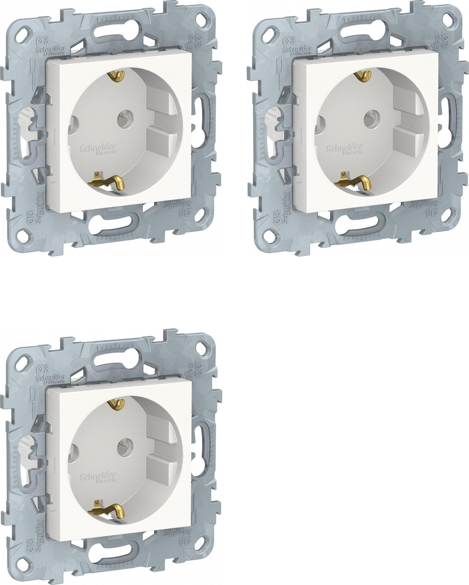 Механизм розетки Schneider Electric Unica New с заземлением белый ...