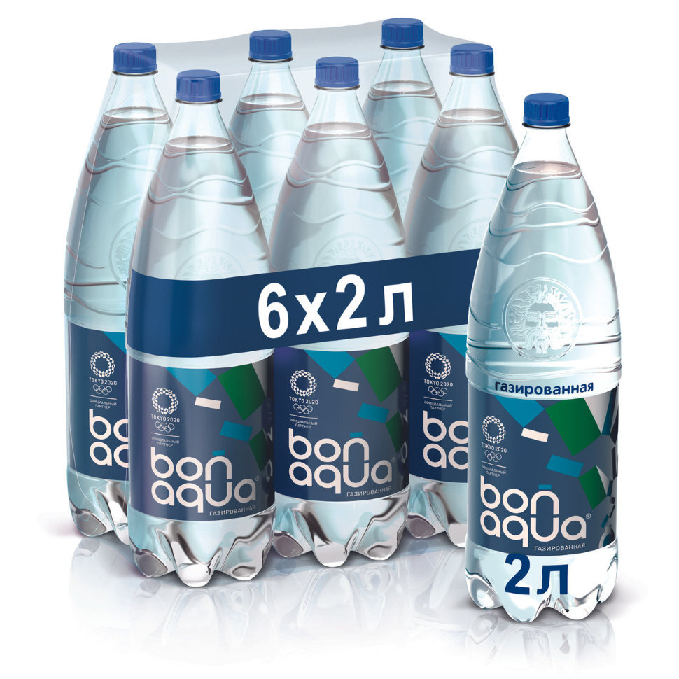Вода питьевая Bon Aqua / Бонаква газированная ПЭТ 2 л (6 штук) — купить ...