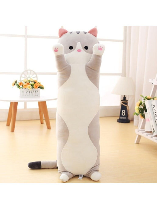 Мягкая игрушка длинный Кот Батон 70 см/кот-сосиска/Длинный кот — купить ...