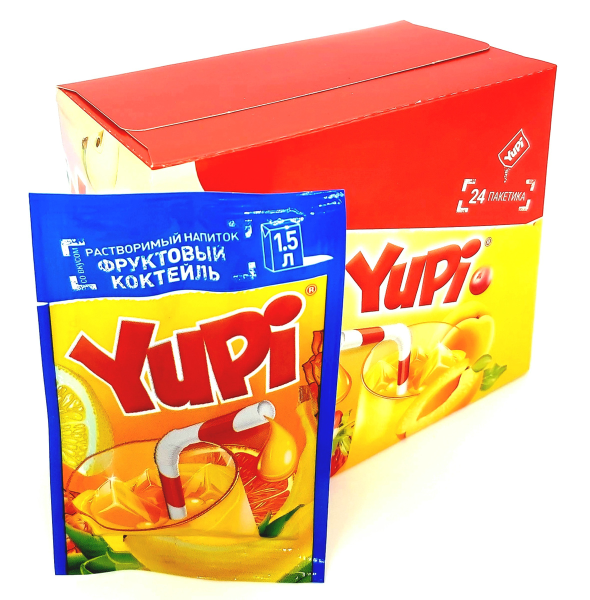 Растворимый напиток YUPI Фруктовый коктейль, напиток Юпи из 90-х, 1 ...