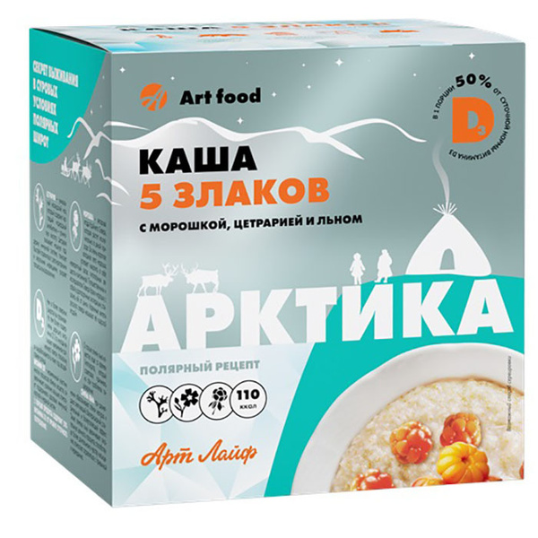 Артлайф Каша 5 злаков Арктика с морошкой быстрого приготовления в ...