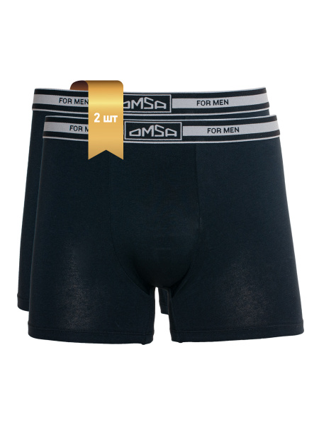 Комплект белья Мужской Omsa черный боксеры, размер 54 Повседневный Однотонный Китай купить c ...