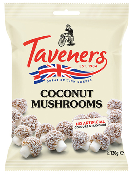 Жевательные конфеты с кокосовой стружкой Taveners Coconut Mushrooms ...