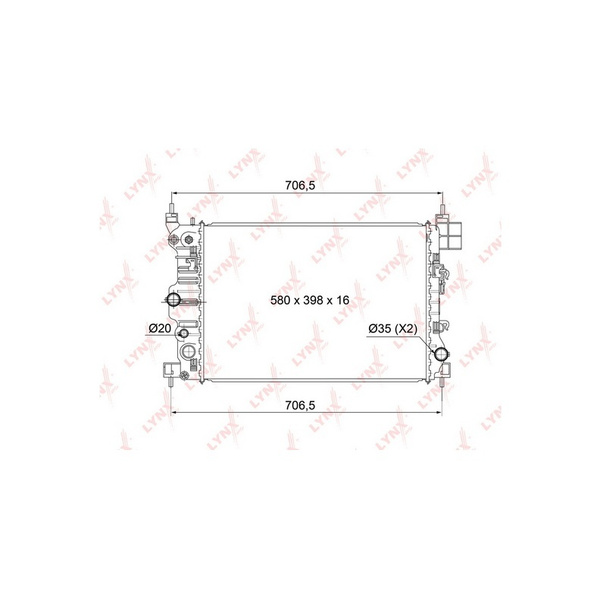 RB-1009 радиатор системы охлаждения Chevrolet Aveo 1.6i 10> - LYNXauto ...