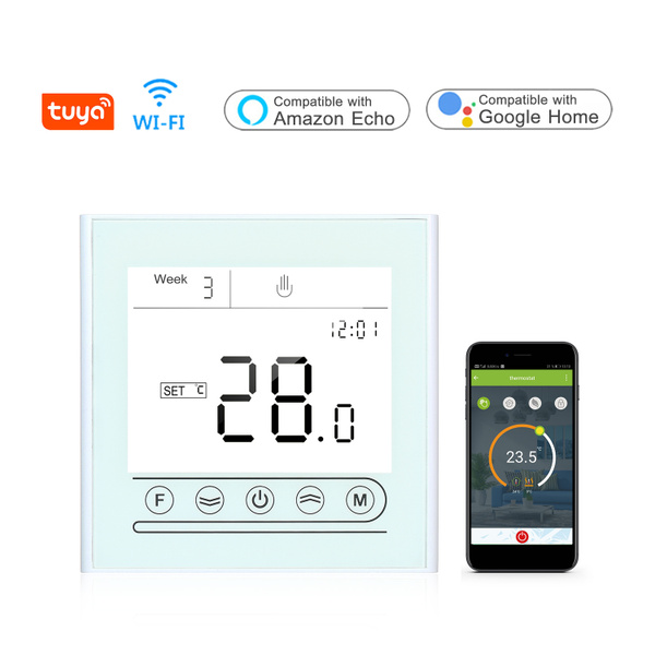Умный термостат Tuya Wi-Fi, программируемый контроллер температуры для ...