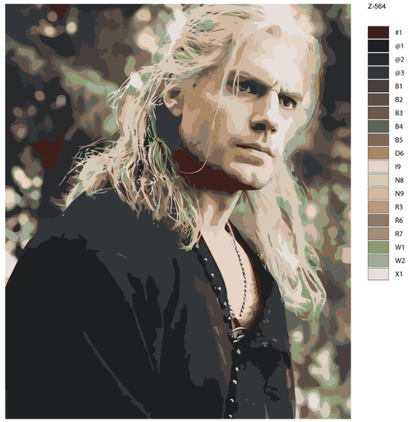 Картина по номерам Z-564 "Генри Кавилл - Геральт из Ривии. Сериал ...